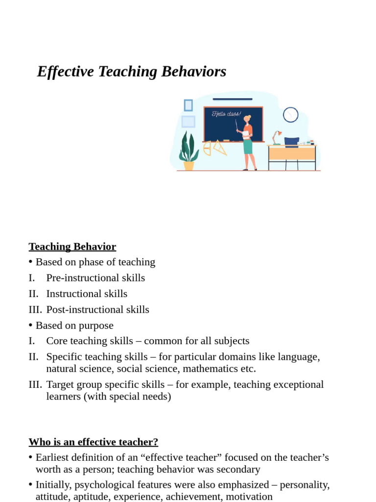 Key Behaviors in Effective Teaching | PDF | Teachers | Career & Growth