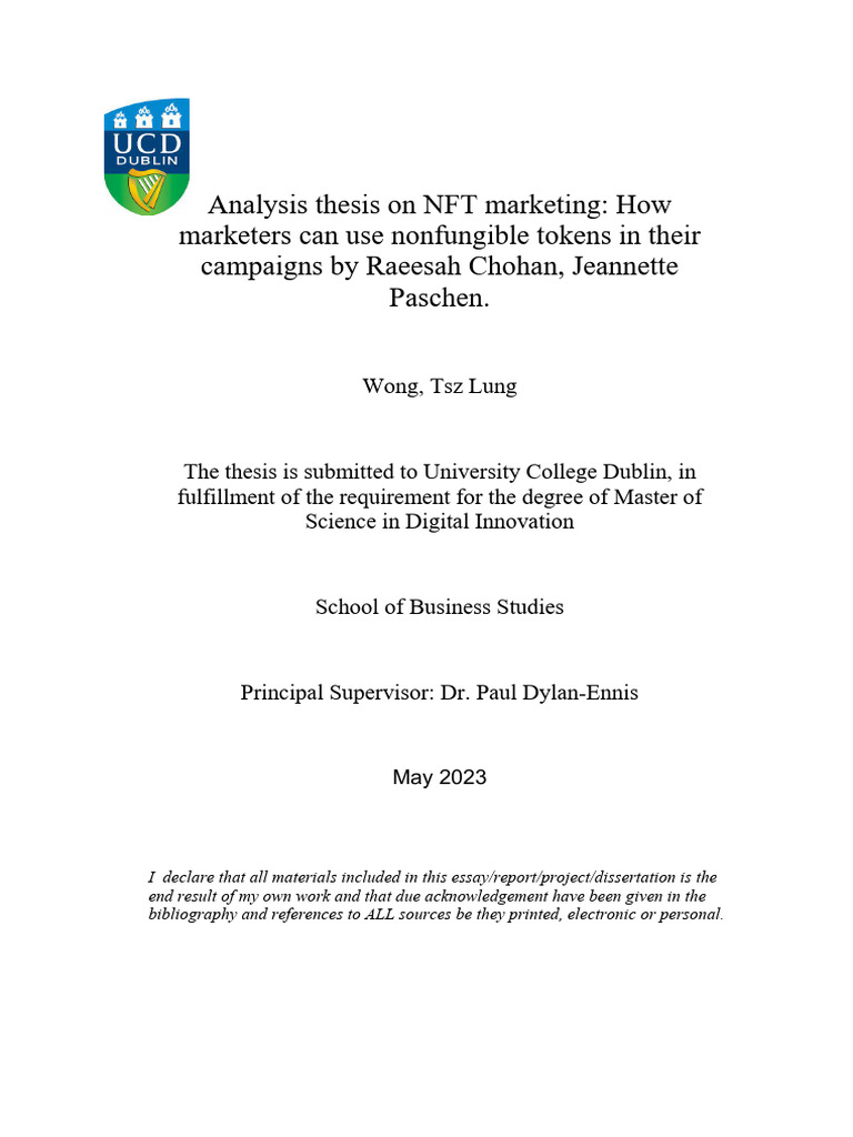 Wong NFT Thesis | PDF