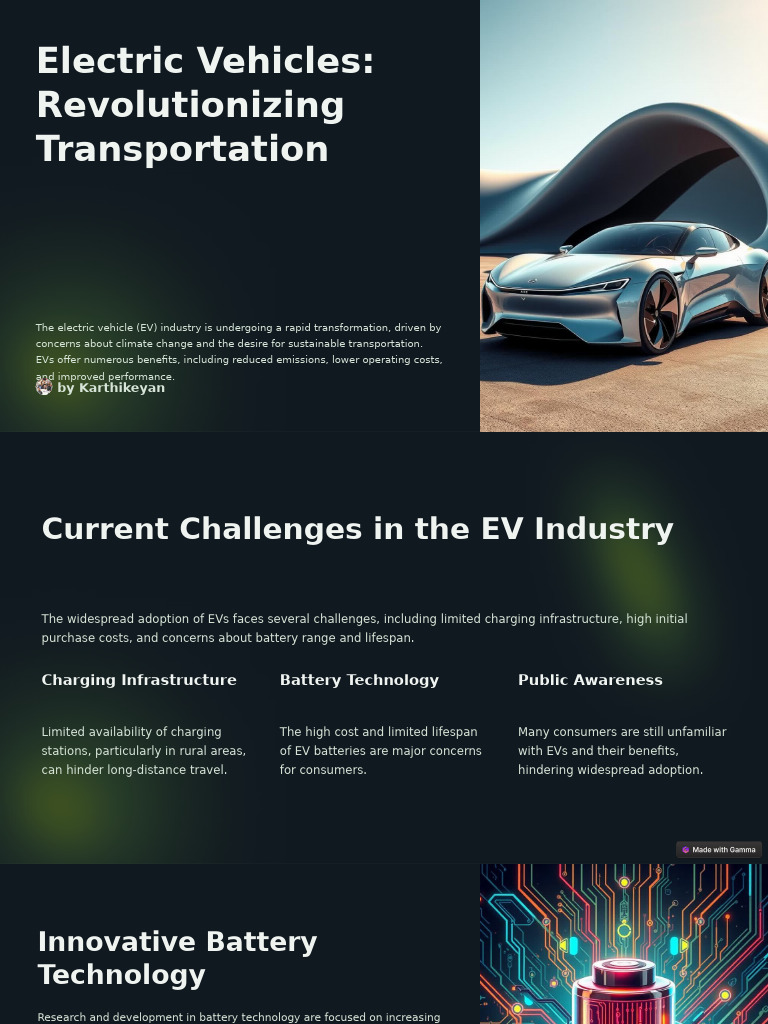 Electric Vehicles Revolutionizing Transportation | PDF