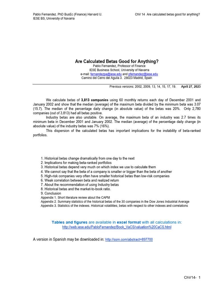 5.beta Calcuation | PDF