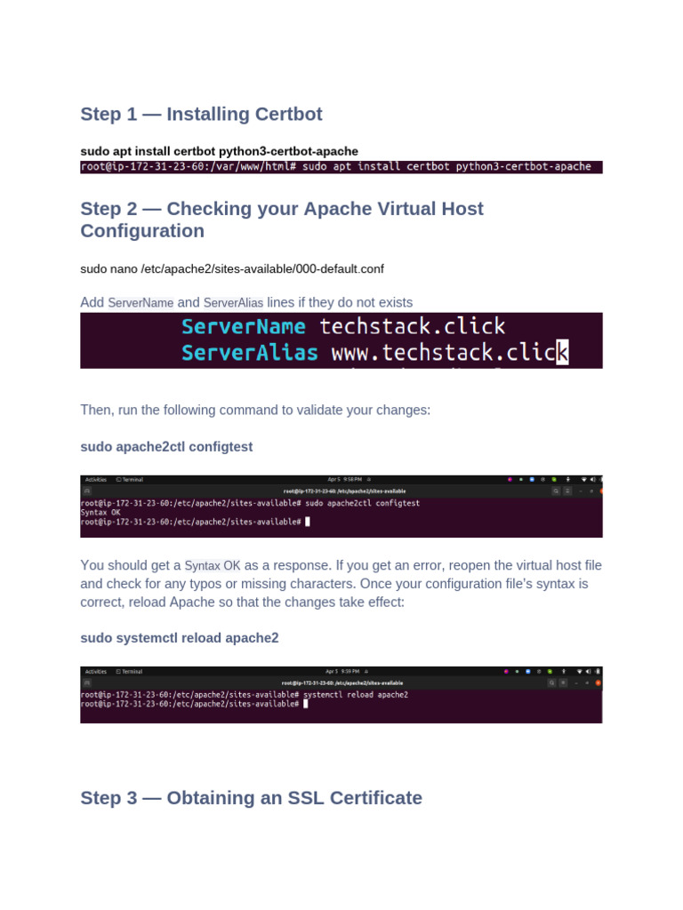 How To Secure Apache With Let's Encrypt On Ubuntu 20.04 | PDF