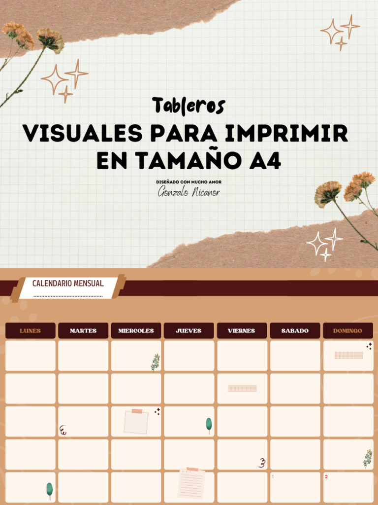 Tableros Visuales para Imprimir en Tamaño A4 | PDF