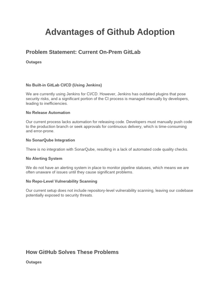 Advantages of Github Adoption | PDF