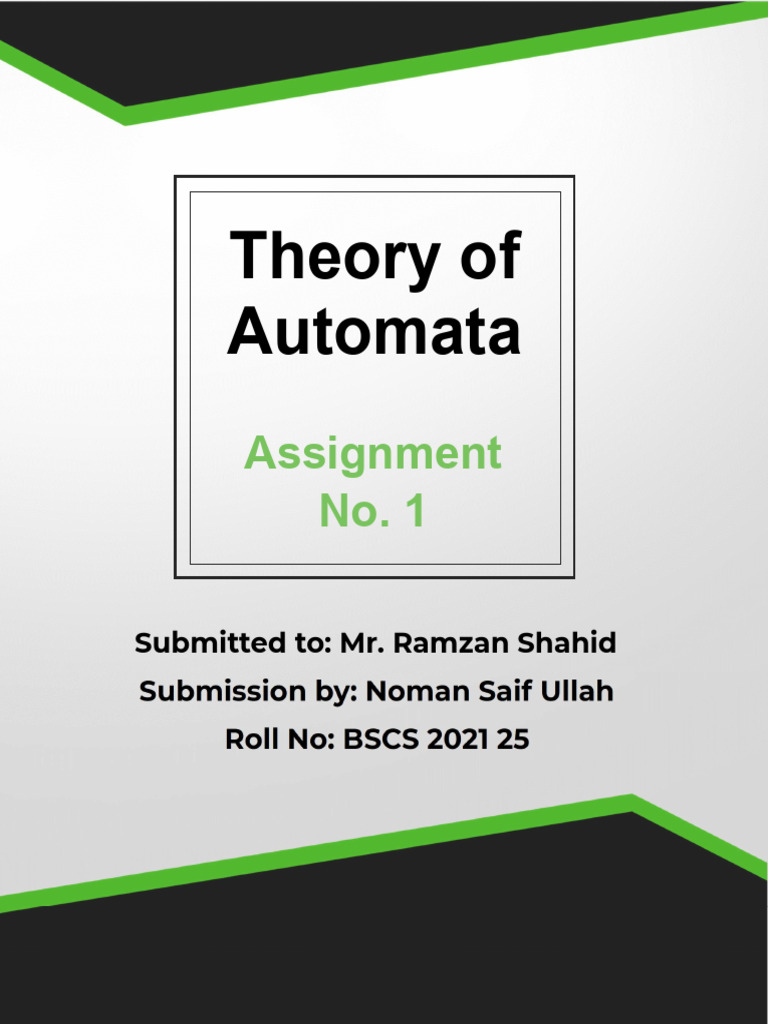 Theory of Automata Assignment | PDF