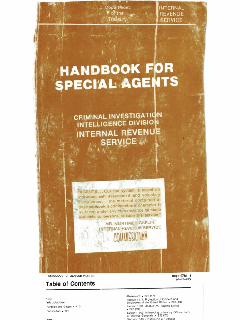 Irs Secret Cid Handbook Part 1 Book | PDF | Search And Seizure | Summons