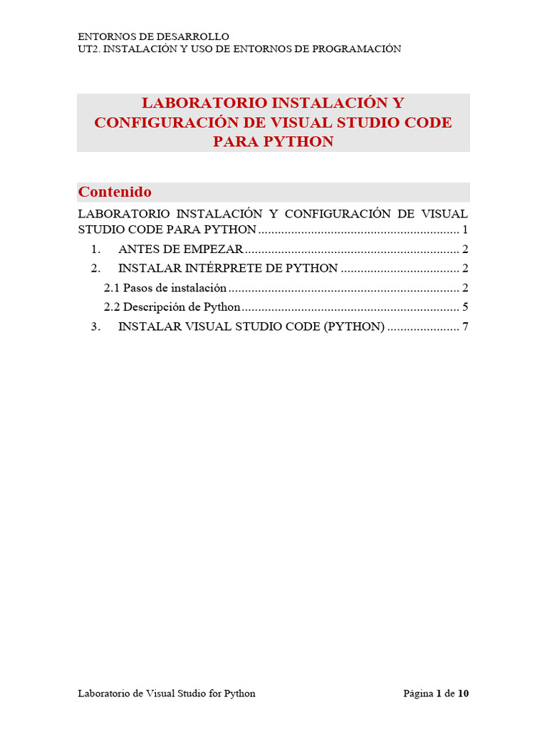 Laboratorio Instalación VSCode for Python | PDF