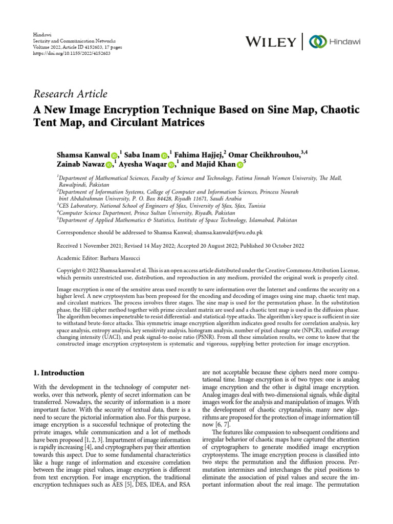 A New Image Encryption Technique Based o | PDF | Encryption | Matrix ...