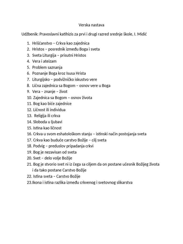 Verska Nastava | PDF