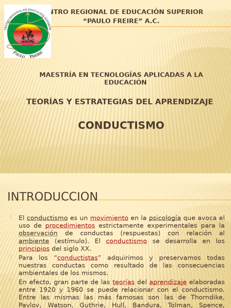 5 Teoria Conductista | PDF | Behaviorismo | Reforzamiento