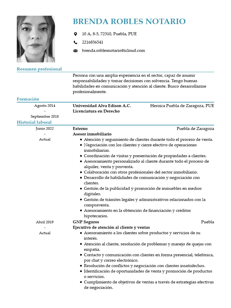 CV Brenda Robles Notario | PDF