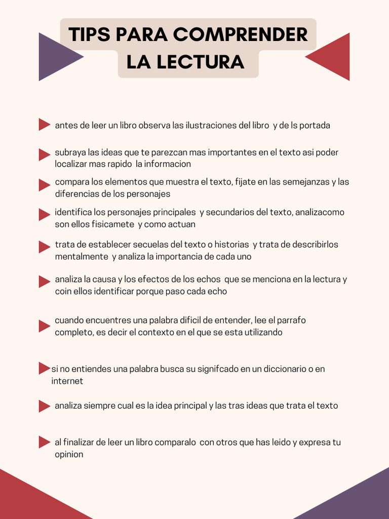 Tips para Comprender La Lectura | PDF