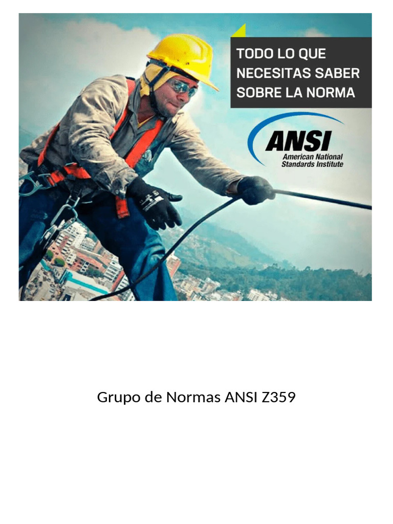Grupo de Normas ANSI Z359 | PDF