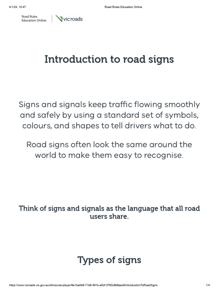 Road Signs1 | PDF