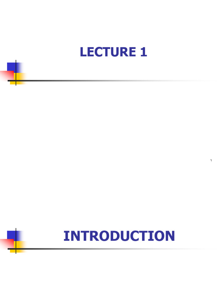 Lecture 1 | PDF
