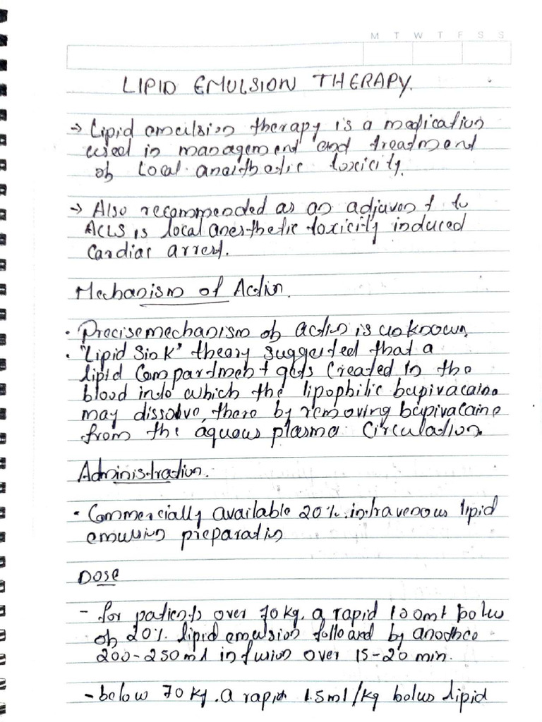 Lipid Emulsion Therapy | PDF