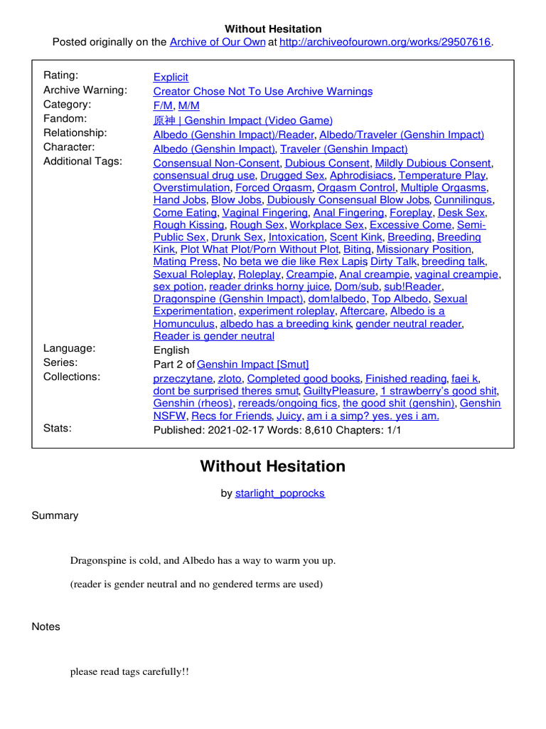 Without Hesitation | PDF