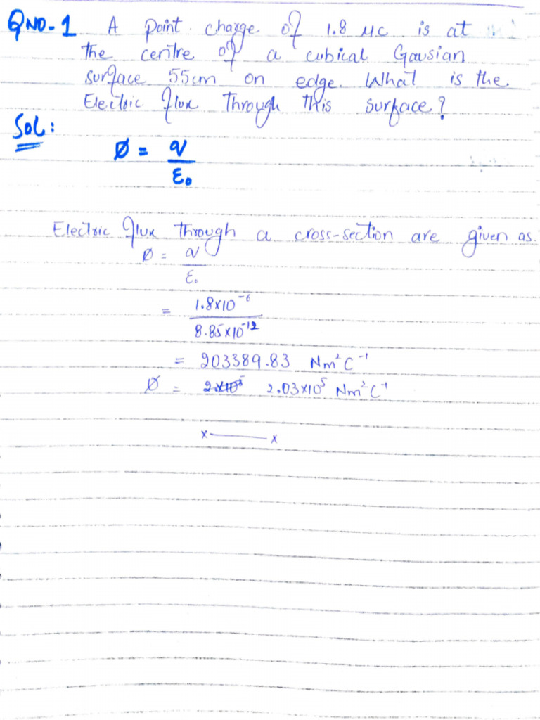 Gauses Law Numerical Problem | PDF