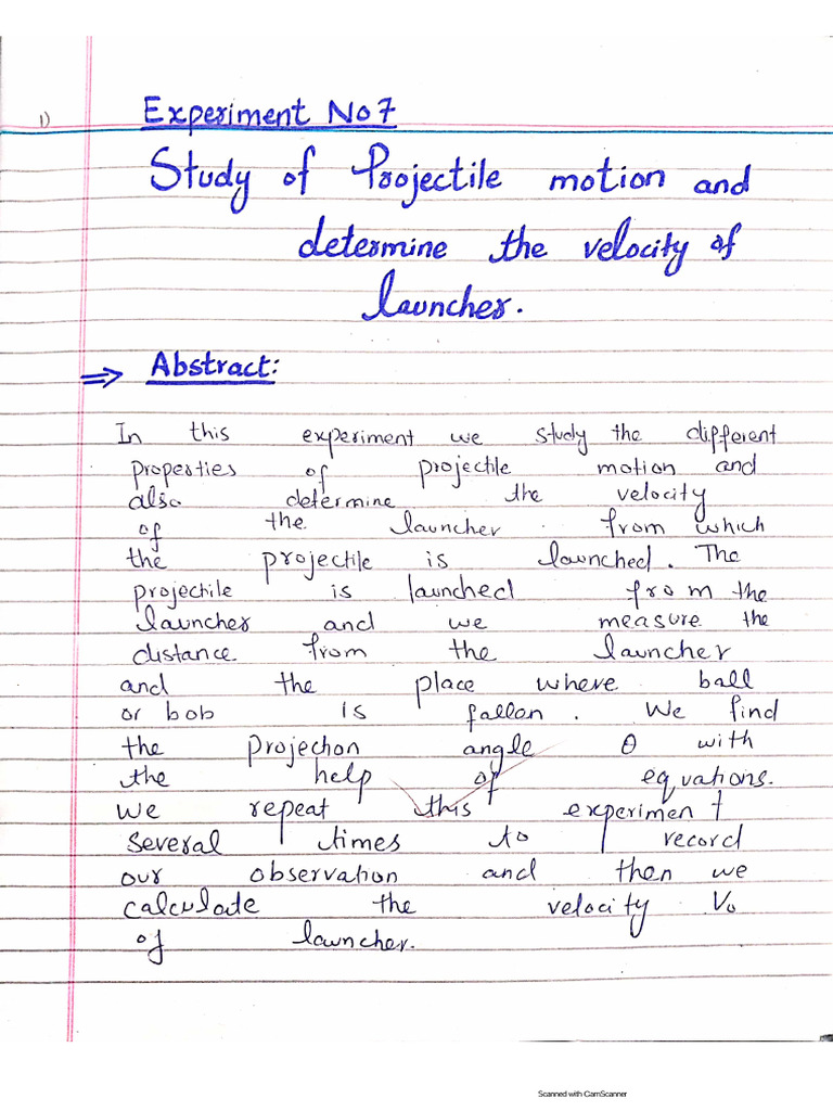 Projectile Motion Pdf