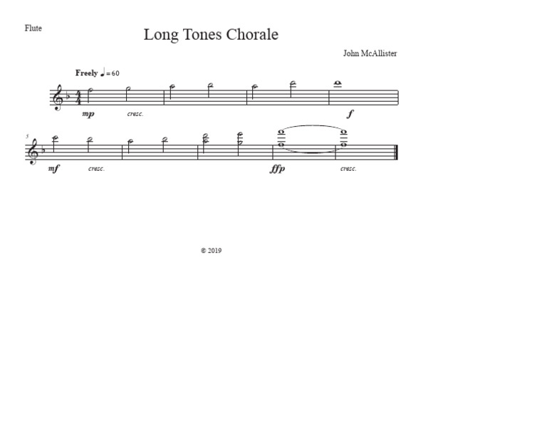 Long Tones Chorale - Flute | PDF