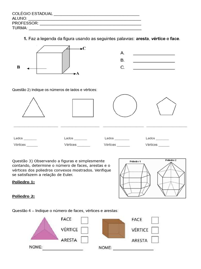 Faces, Arestas e Vértices | PDF
