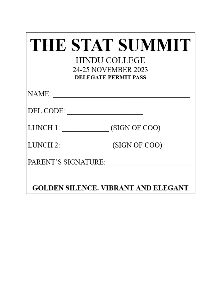 Delegate Permit Pass | PDF