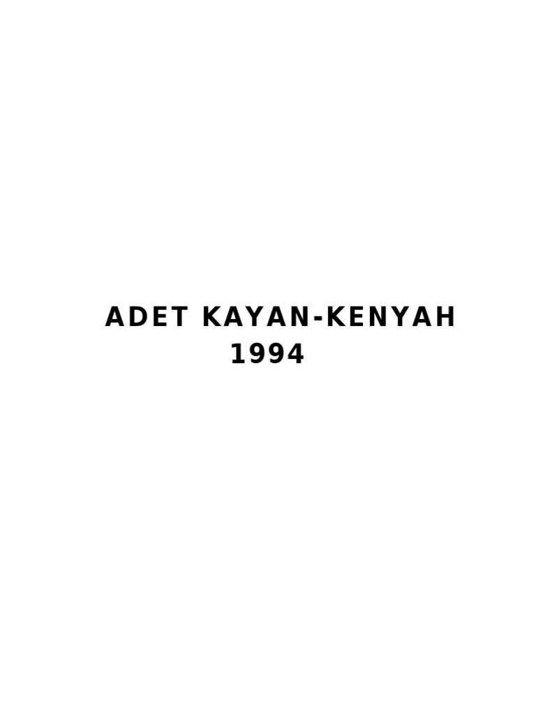 Adat Kayan Kenyah 1 | PDF | Sarawak | Marriage