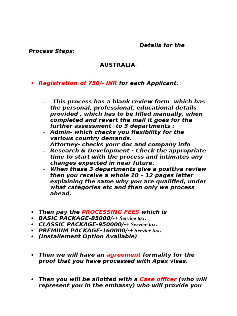 Australia Visa Process and Job Assistance | PDF | Career & Growth