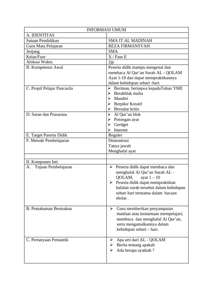 Modul TQ Kelas X | PDF