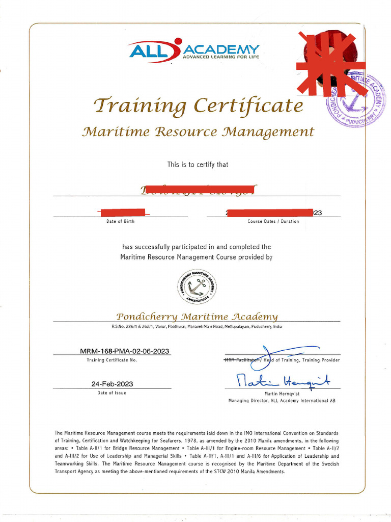 Sample Certificate | PDF