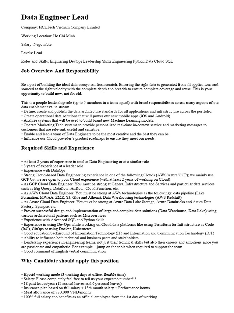 Data Engineer Lead | PDF