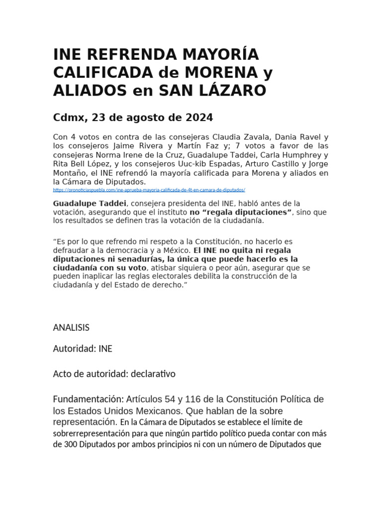 Mayoria Calificada 230824 | PDF