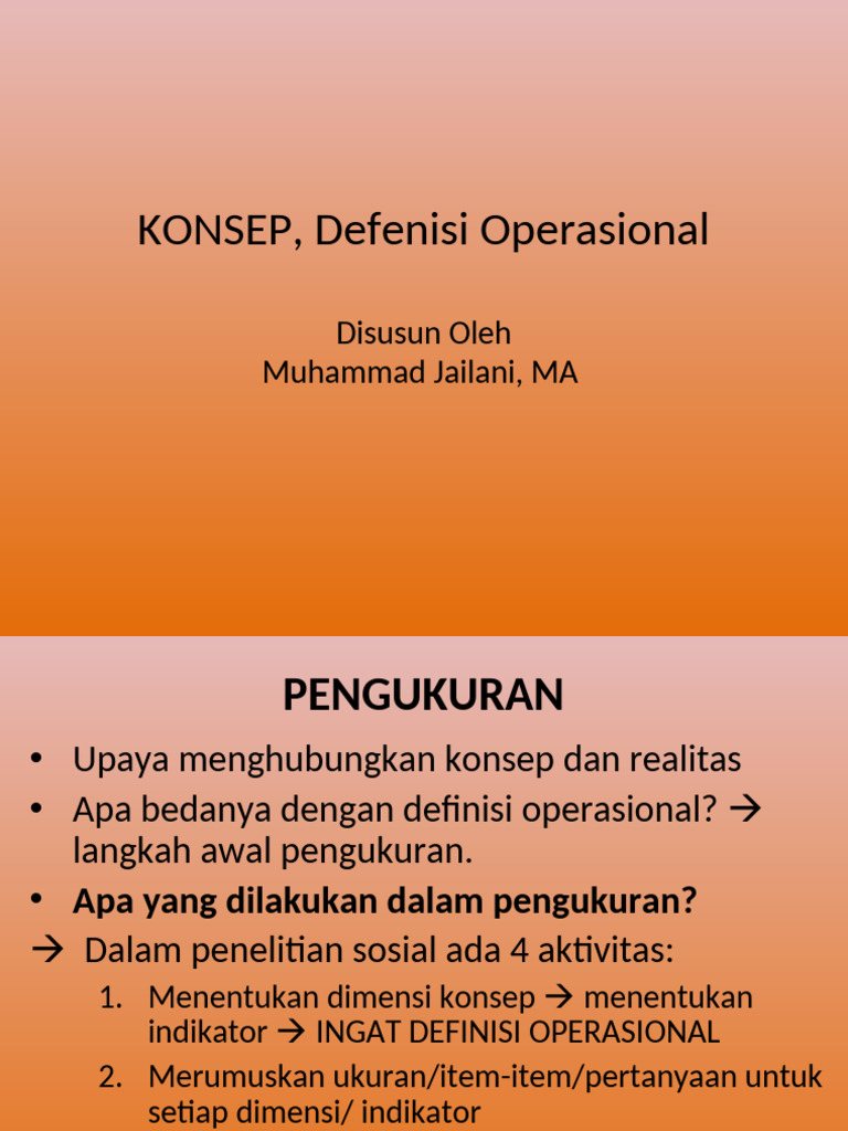 Konsep Dan Definisi Operasional | PDF
