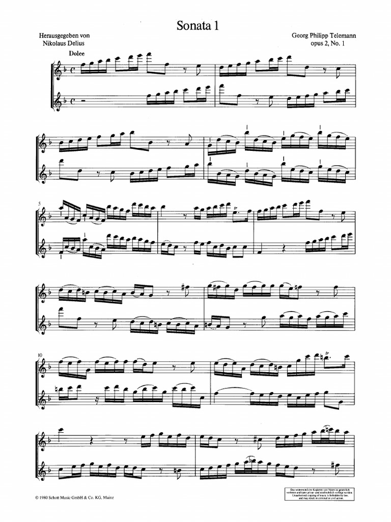 IMSLP627300-PMLP157423-Telemann 6 Sonatas Op.2 Vol1 | PDF