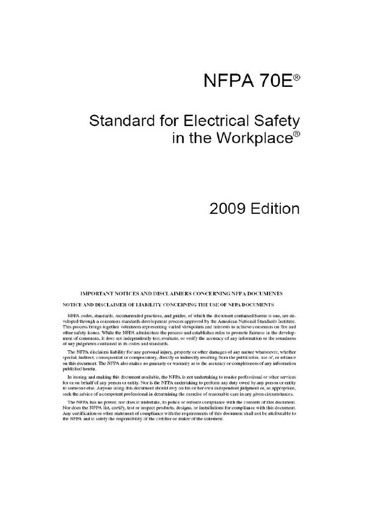 Nfpa 70e 2009 | PDF