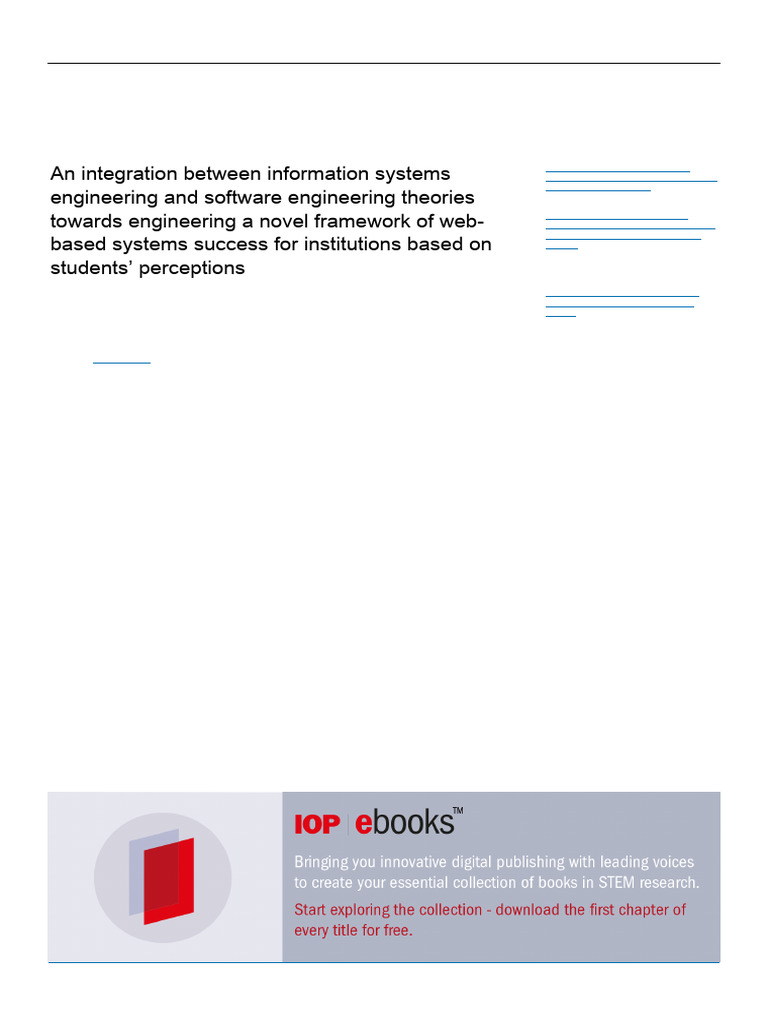 An Integration Between Information Systems Engineering and | PDF