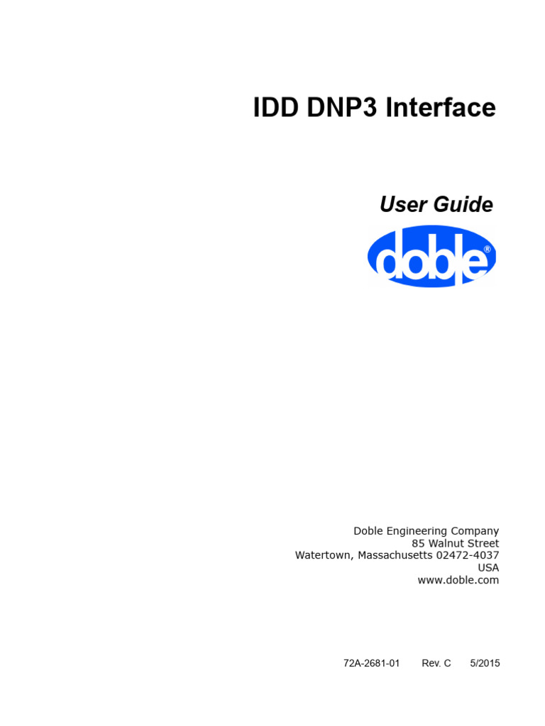 IDD DNP3 Interface User Guide RevC 05-2015 | PDF