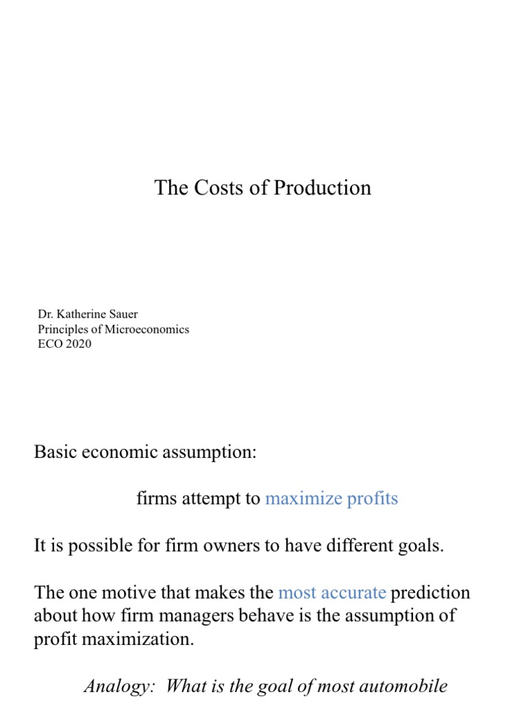 Principles of Microeconomics - Costs of Production | PDF | Average Cost ...