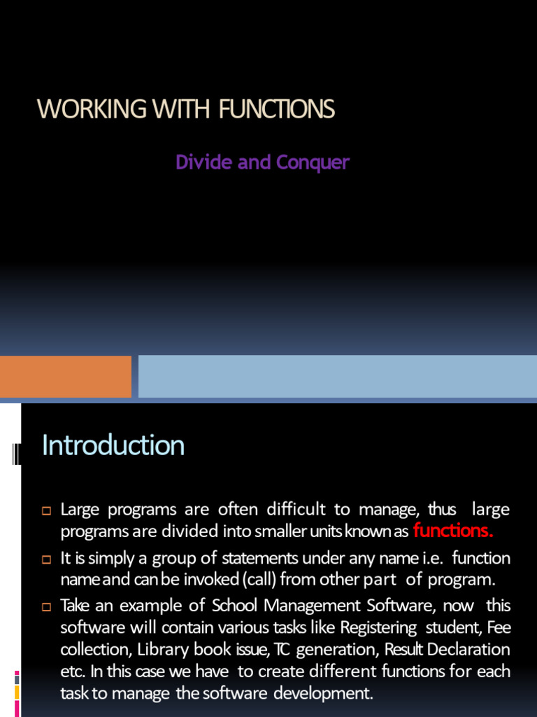 Working With Functions - Forstudents | PDF