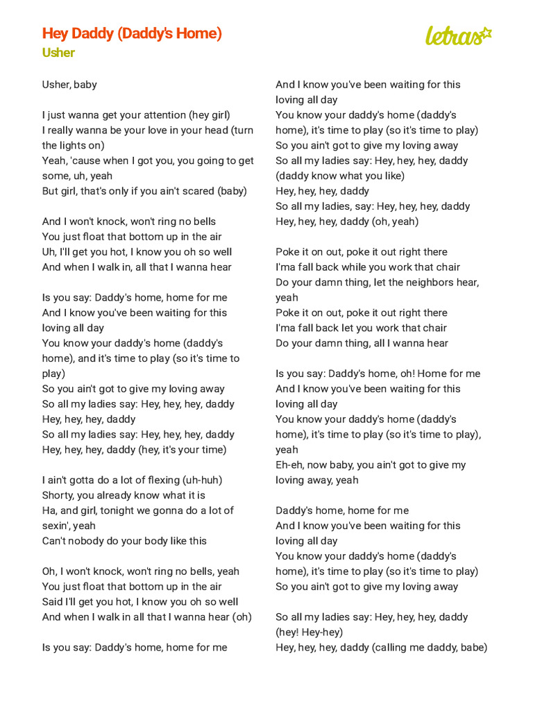 Hey Daddy (Daddy's Home) - Usher | PDF