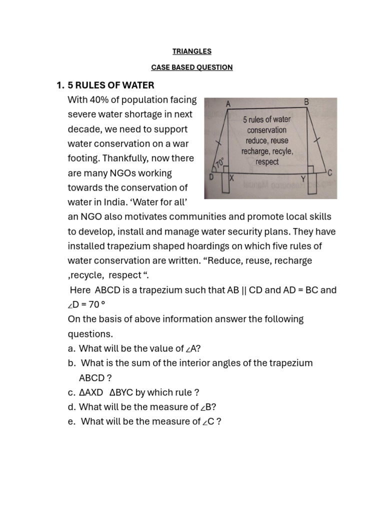 Case Based Triangles Class IX | PDF