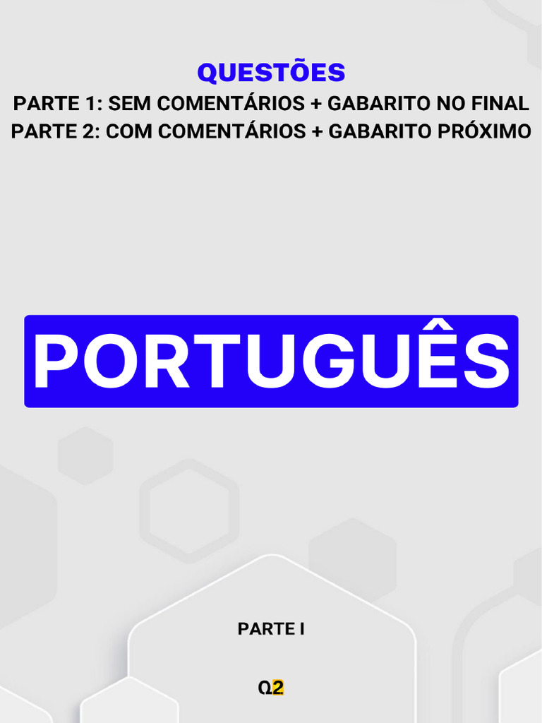 Portugues Questoes Parte I 2 | PDF