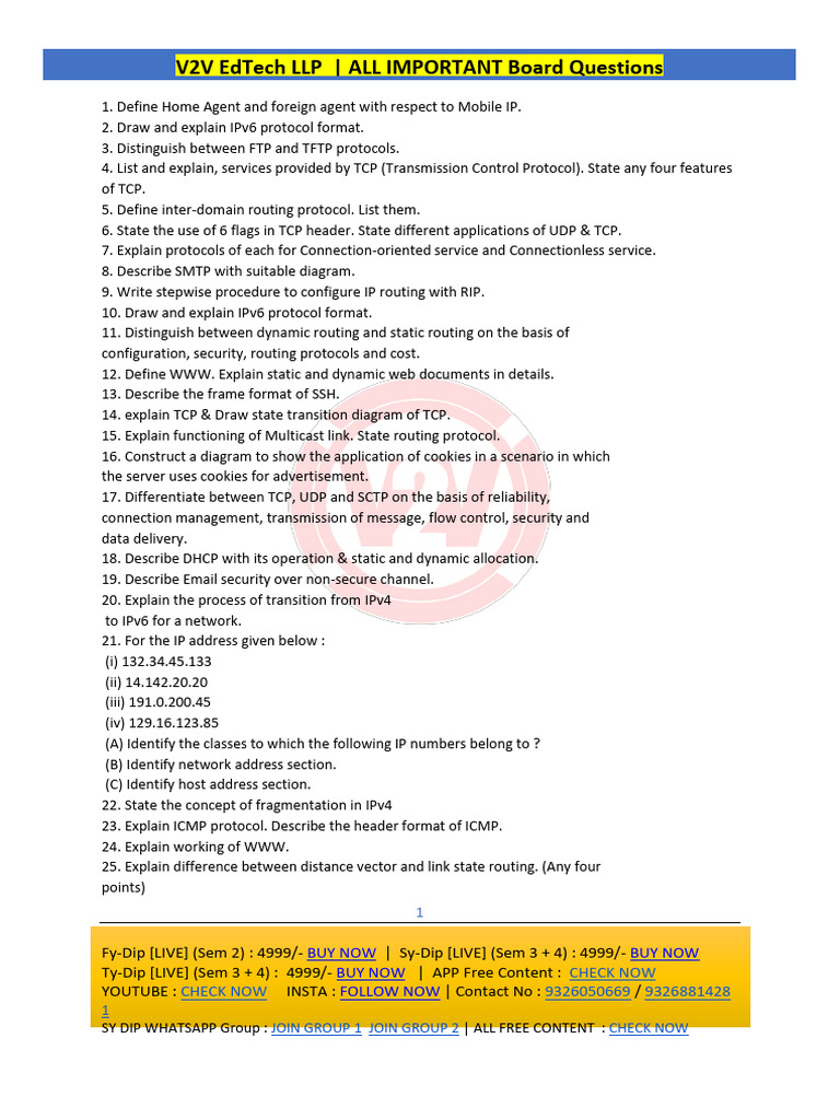 TY Diploma ACN IMP | PDF