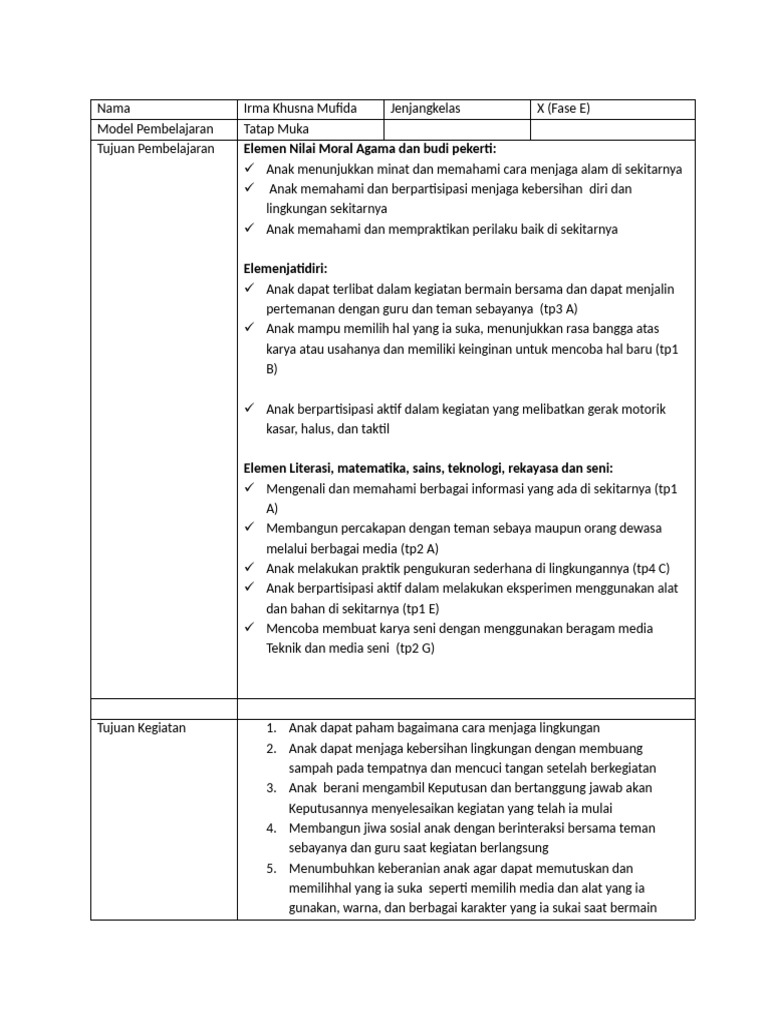 Contoh Modul Ajar | PDF