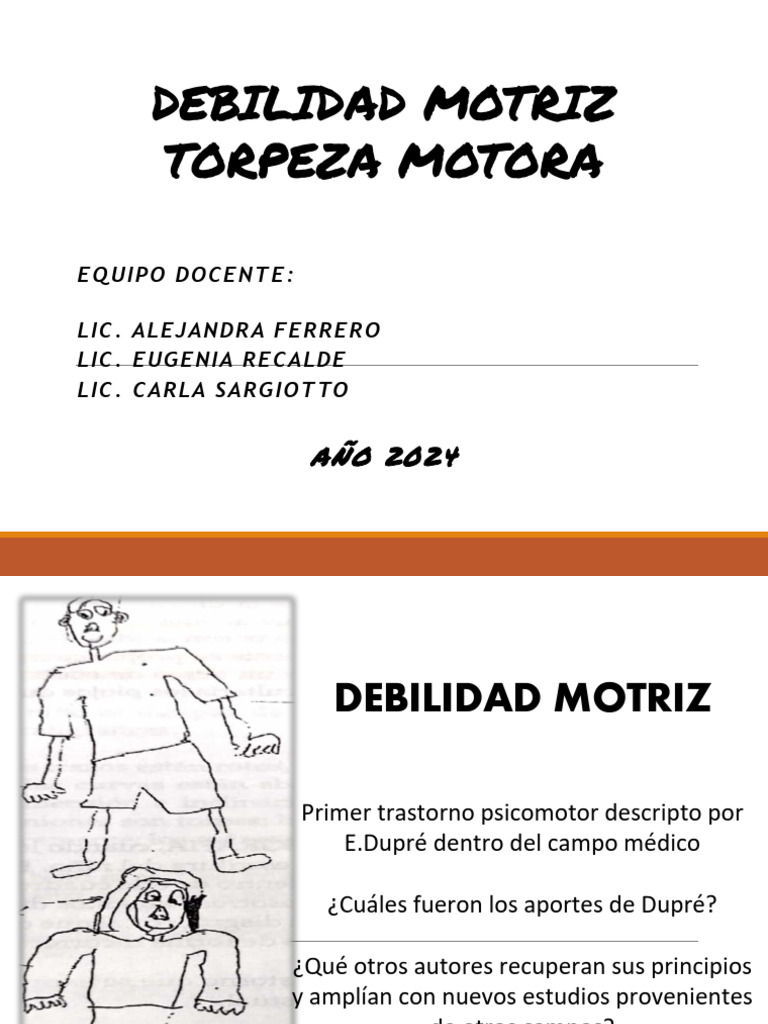 Debilidad Motriz - Torpeza Motora. An o 2024 | PDF