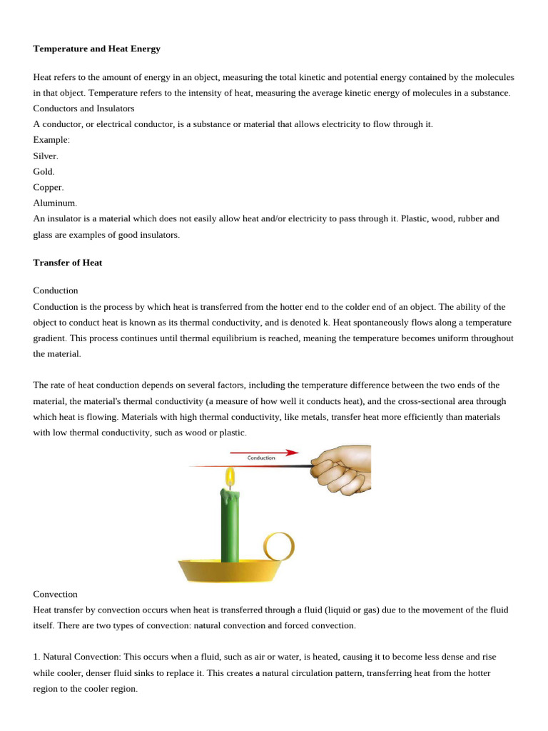 Temperature and Heat Energy | PDF