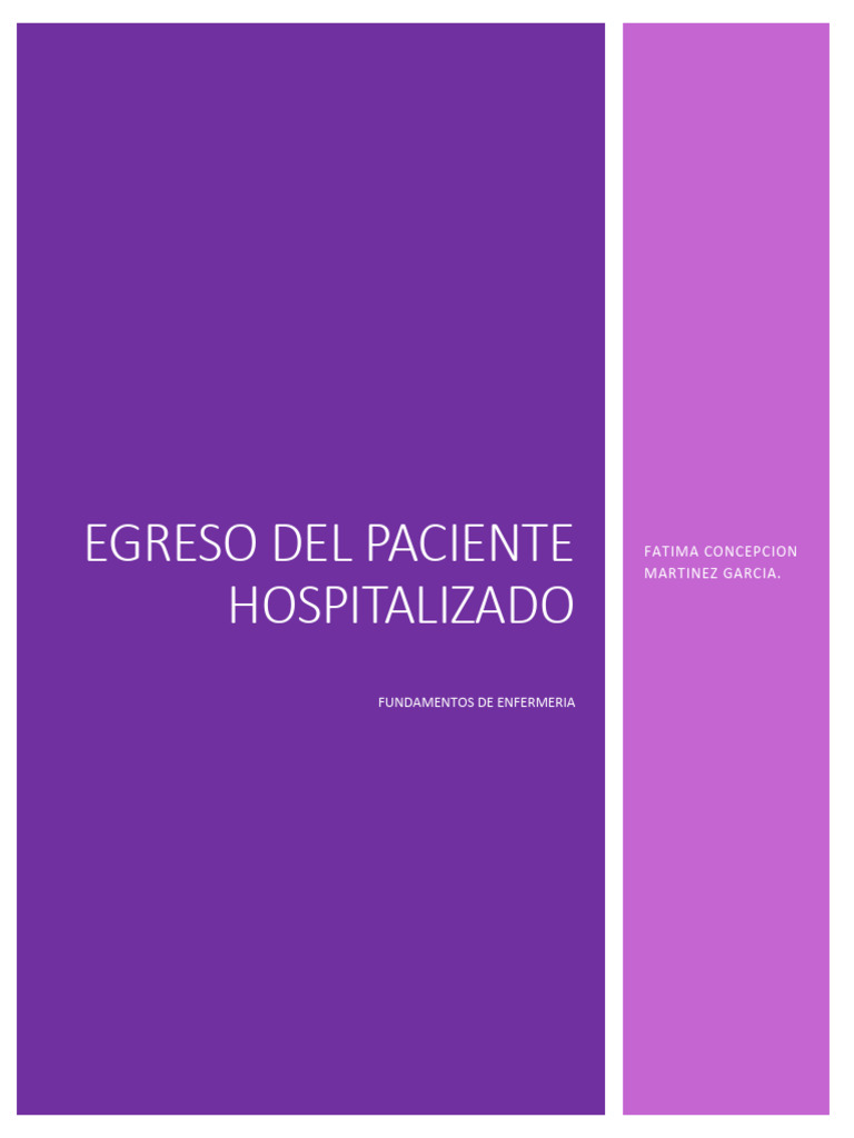 Egreso Del Paciente | PDF | Hospital | Salud y bienestar