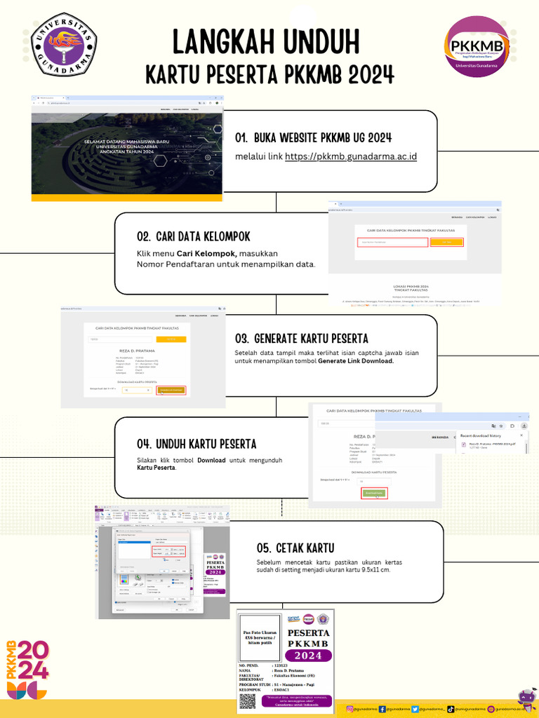 Tata Cara Unduh Kartu Peserta PKKMB 2024 | PDF