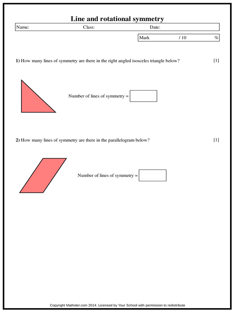 Line and Rotational Symmetry | PDF