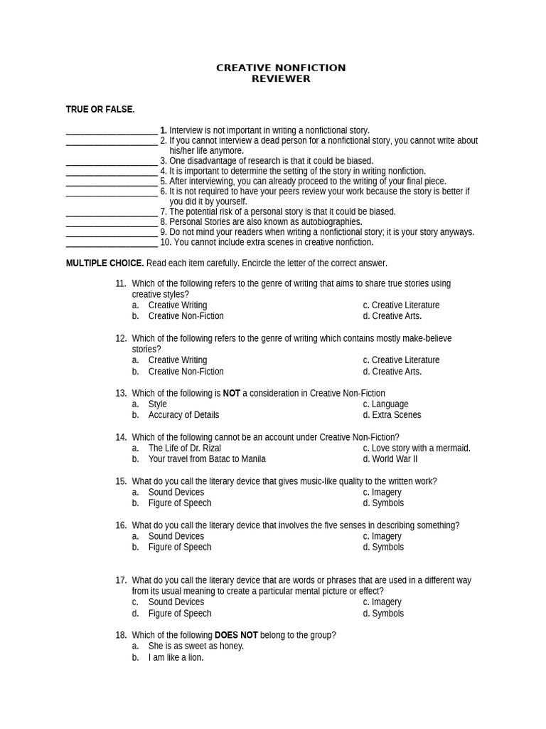 Reviewer CNF | PDF | Creative Nonfiction | Foreign Language Studies