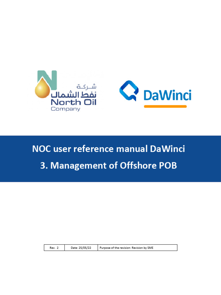 Offshore POB Management with DaWinci | PDF | Menu (Computing) | Computers